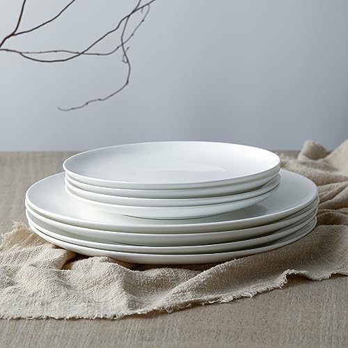 Stone Lain Blair Bone China 12-Piece Dinnerware Set, White