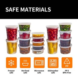 Tokuyo [24 Sets - 8 oz.] Plastic Deli Food Storage Containers With Airtight Lids Use for Microwave,Freezer,Dishwasher-Safe,BPA Free,Leakproof,Recyclable