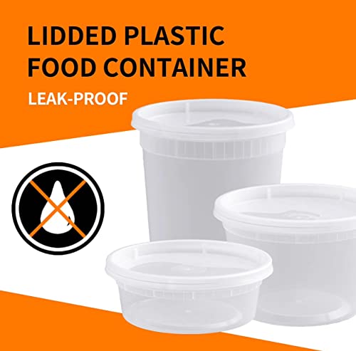 Tokuyo [24 Sets - 8 oz.] Plastic Deli Food Storage Containers With Airtight Lids Use for Microwave,Freezer,Dishwasher-Safe,BPA Free,Leakproof,Recyclable