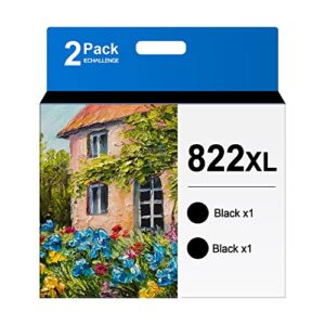 822xl 822 xl remanufactured ink cartridges replacement for epson 822xl 822 t822 ink cartridges for workforce pro wf-3820 wf-4833 wf-4820 wf-4830 wf-4834 printer (2 black)