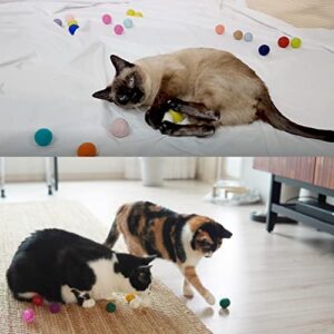 [Kitteney] 100% Australian Wool Felt Ball Toys for Cats and Kittens Handmade Colorful Cat Wool Ball Set 15 pcs