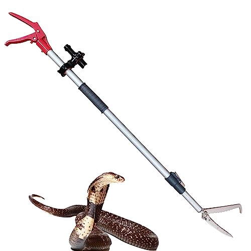 RUYARXNM 67'' Telescopic Snake Tongs Aircraft-Grade Aluminum Alloy Reptile Grabber Rattle Snake Catcher Wide Jaw Handling Tool with Lock for Hunting Game Finders 2023 New Launch