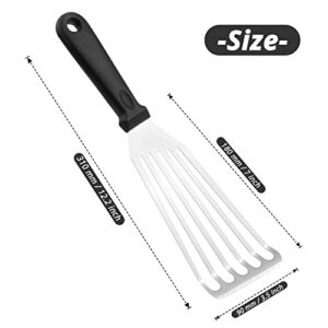 Sihuuu Fish Turner spatula, Stainless Steel Kitchen Steak Spatula, Slotted Fish Spatulas for Cooking,Flipping, Frying Fish, Meat, Eggs, steak, chicken chop(Black)