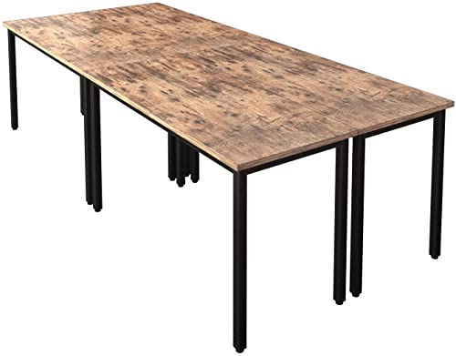 Bonzy Home Conference Tables 9ft Office Computer Desk for Meeting Room Study Writing Printer Podcast Table Save Space Design for 10 People Rustic Vintage Brown 4PCS 110.2"x47.2"x29.5",Brown