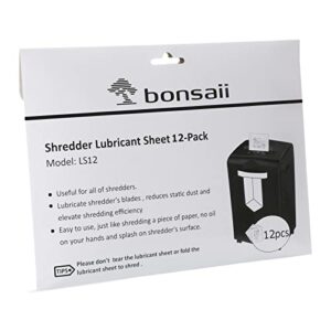 Bonsaii 10 Sheet Cross Cut Paper Shredder for Home Office Use & 12 Pack Lubricant Sheets