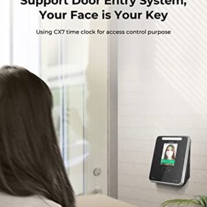 ANVIZ Time Clock - CX7 Face Biometric Time Attendance Machine for Employees Small Business - Face + RFID + Pin Punching in one, Support Door Access, Up to 1,500 Users with Professional Cloud Software