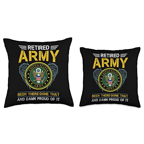 Proud Military Apparel Military U.S. Army Retirement Throw Pillow, 18x18, Multicolor