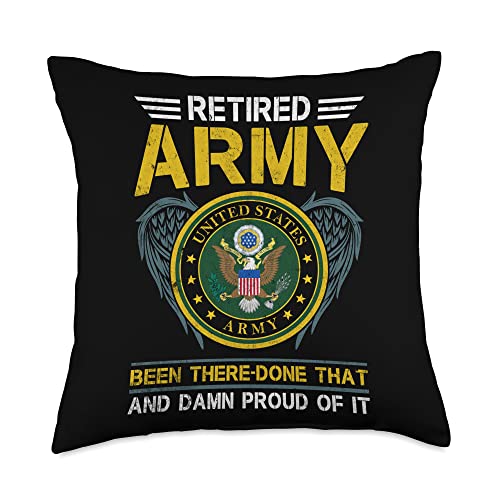 Proud Military Apparel Military U.S. Army Retirement Throw Pillow, 18x18, Multicolor