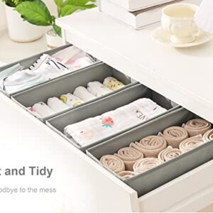 Qozary 8 Pack Drawer Organizers for Clothing, Foldable Cloth Storage Box, Underwear Drawer Organizer, Fabric Dresser Drawer Organizers for Baby Clothes, Underwear, Socks