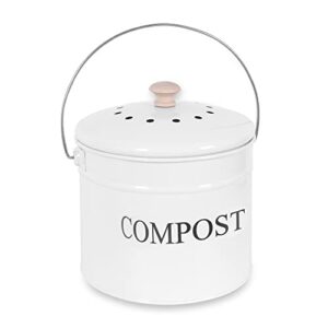 candco compost bin for kitchen counter, 1 gallon compost bucket for kitchen, compost container with lid, indoor compost bin (includes charcoal filter)