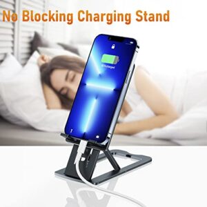 Desk Phone Stand For iPhone 13 Pro Max Mini, 12 11,Adjustable Folding Foldable Cell Phone Holder,Small Desktop Portable Metal Travel Cellphone Stand for iPhone,Samsung,Mobile Phone, Android Smartphone