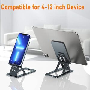 Desk Phone Stand For iPhone 13 Pro Max Mini, 12 11,Adjustable Folding Foldable Cell Phone Holder,Small Desktop Portable Metal Travel Cellphone Stand for iPhone,Samsung,Mobile Phone, Android Smartphone