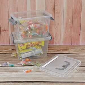 Yuright 3.5 L Latch Box Bin with Lid, 6 Packs, Plastic Storage Container