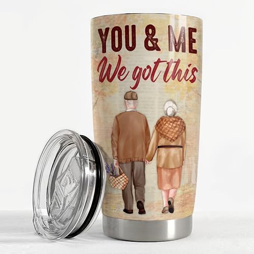 SANDJEST Valentines Day Gift for Him Tumbler 20oz Stainless Steel Double Wall Insulated Couple Travel Mug Gifts for Husband Wedding Birthday Christmas Anniversary Tumbler Gifts for Men