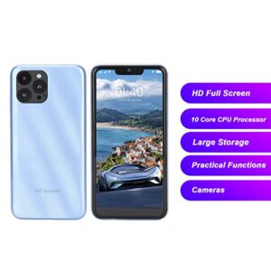 Zyyini IP13 Pro Max Unlocked Cell Phone, 6.1inch HD Display, 32GB, Dual SIM Card, Factory Smartphone with Face Recognition, for Android 6, 2800mah Long Standby, Headset, Phone Case(Light Blue)