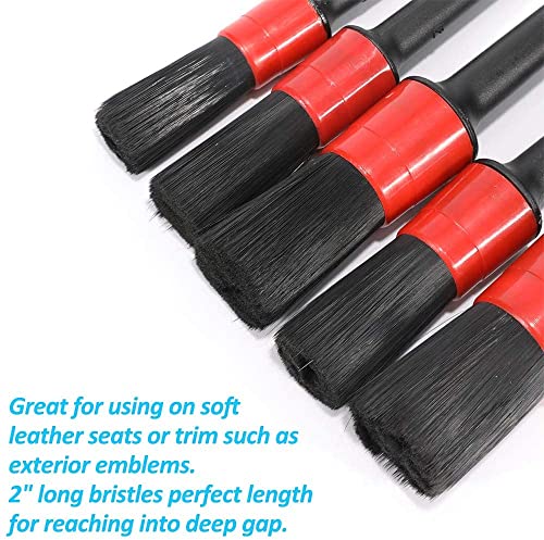 Car Detailing Brush Kit, Car Brushes for Detailing, Auto Detailing Brushes for Cleaning Wheels, Interior, Exterior, Skylight, Leather(10 Pcs)