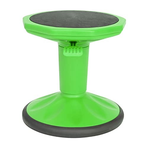 Flash Furniture Carter Adjustable Kids Flexible Active Stool for Classroom and Home with Non-Skid Bottom, 14"-18" Seat Height, Set of 1, Green