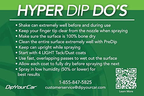 DipYourCar HyperDip Wheel Paint Kit, DIY Set of Rim Paint, Sprayable Automotive Dip Coat, Peelable Protection for Car Rims, Paint for Rims, Gloss Coat Spray - (Piano Black)