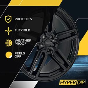 DipYourCar HyperDip Wheel Paint Kit, DIY Set of Rim Paint, Sprayable Automotive Dip Coat, Peelable Protection for Car Rims, Paint for Rims, Gloss Coat Spray - (Piano Black)