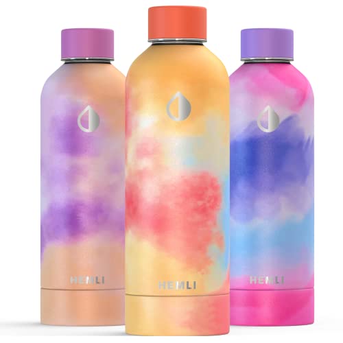 HEMLI Tie Dye Water Bottle, 17 oz. Insulated Water Bottle Stainless Steel Vacuum Insulated Double-Wall Thermos