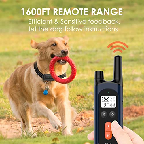 NVK Shock Collar, Dog Training Collar with Remote for Medium Large Dogs, Rechargeable Dog Shock Collar with Shock, Vibration, Beeps Modes, IPX7 Waterproof, Range up to 1600Ft