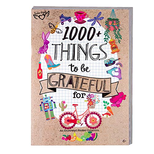 Fashion Angels Gratefulness Sticker Book - 1000+ Things to be Grateful for Stickerbook - 40-Page Sticker Book, Fun Stickers for Scrapbooks, Planners, Gift and More! - Ages 6 and Up