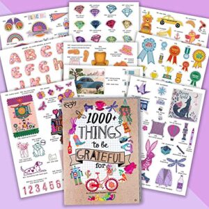 Fashion Angels Gratefulness Sticker Book - 1000+ Things to be Grateful for Stickerbook - 40-Page Sticker Book, Fun Stickers for Scrapbooks, Planners, Gift and More! - Ages 6 and Up