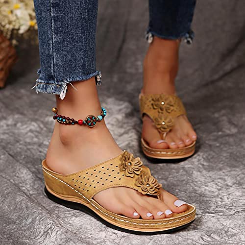 UQGHQO summer sandals for women 2022 dressy Platform Wedge Sandals for Womens Ankle Buckle Strap Sandals Open Toe Espadrilles Shoes Summer Casual Sandals Women's Platform & Wedge Sandals