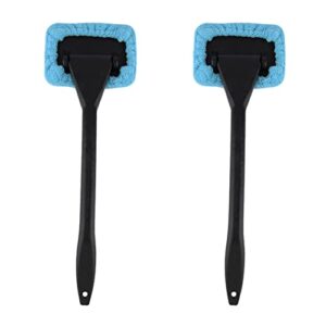 2 pcs microfiber car windshield brushs auto inside glass wipers car detailing brushes for fog & moisture removal