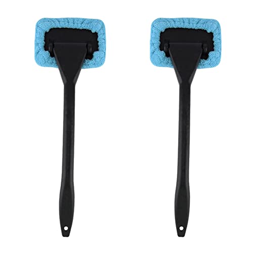 2 Pcs Microfiber Car Windshield Brushs Auto Inside Glass Wipers Car Detailing Brushes for Fog & Moisture Removal