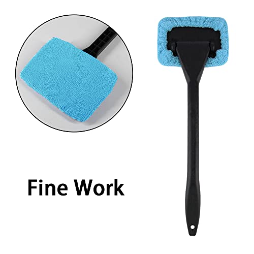 2 Pcs Microfiber Car Windshield Brushs Auto Inside Glass Wipers Car Detailing Brushes for Fog & Moisture Removal