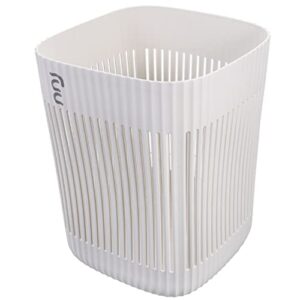 Kichvoe Waste Paper Basket, Hollow Pattern Desktop Trash Can White Rubbish Bin Without Lid for Home, Office, Living Rooms, Bedrooms