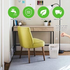 Kichvoe Waste Paper Basket, Hollow Pattern Desktop Trash Can White Rubbish Bin Without Lid for Home, Office, Living Rooms, Bedrooms