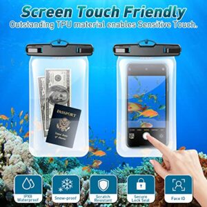 Waterproof Phone Pouch Floating [Super Buoyancy & Airbag Floating] Waterproof Cell Phone Pouch for iPhone 14/13/12 Pro Max Samsung Galaxy, IPX8 Waterproof Phone Case Dry Bag for Vacation, 2 Pcs -7"