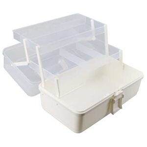 Hlotmeky Art Supply Box Sewing Box 3 Layers Craft Organizers and Storage with Handle Tool Box Tackle Box Organizer