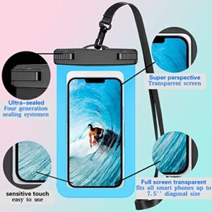 DXNONA 4 Packs Multicolor Universal Waterproof Case,Waterproof Phone Pouch Dry Bag for iPhone,Samsung,Up to 7.5",IPX8 Waterproof Bag,Beach,Boating,Swimming,Kayaking,Yachting