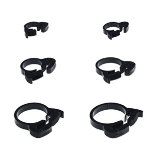 reef aquarium nylon hose clamps set, 8.1-32.5mm plastic snap clamps kit (black nylon hose clamps 36pack)