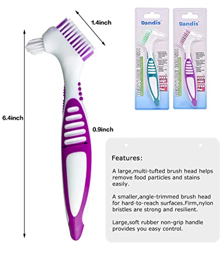 Mckkor Premium Hygiene Denture Cleaning Brush Set, Multi-Layered Bristles & Ergonomic Rubber Handle, for Denture Care(Pack of 2)