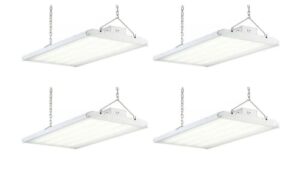 leadlumens 4pack 2ft 265w led high bay shop light,dim 0-10v, 37100lm-120277v- 5000k led shop lights, industrial grade high bays (2ft-265w/4pack), white