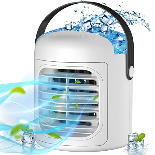 Personal Portable Air Conditioner,2000 mAh Rechargeable Mini Air Cooler Fan,Desk Portable Ac with Ice Packs