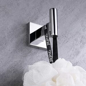 Suyar Bath Towel Hook Polished Chrome, SUS304 Stainless Steel Modern Shower Robe Holder, Bathroom Kitchen Coat Towel Hanger Wall Mounted