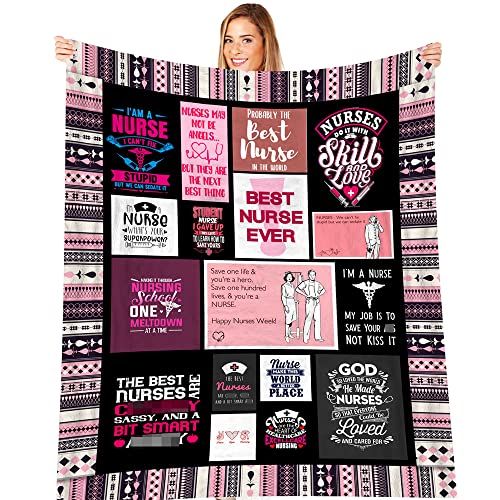 Nurse Gifts for Women Nurse Practitioner Gifts Nurse Appreciation Gifts Best Nurse Ever Blanket School Graduation Nurse Week Christmas Prseents Xmas Bday Nurse Day Presens Throw Blanket 50” X 60”