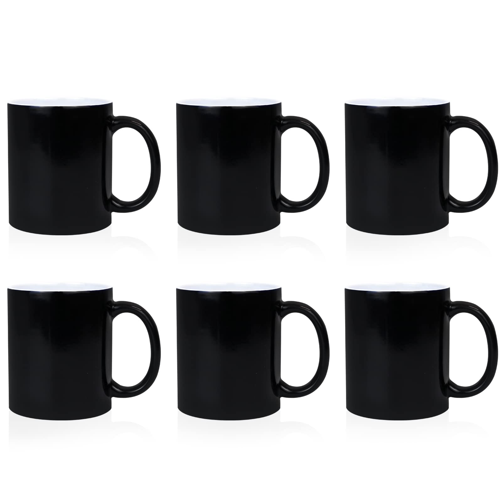 MAIKESUB 11oz Color Changing Mugs Sublimation Ceramic Coffee Mugs Set of 6 Mugs Porcelain Espresso CupsMagic Mugs DIY for Coffee Soup Tea Milk Latte Hot Cocoa etc