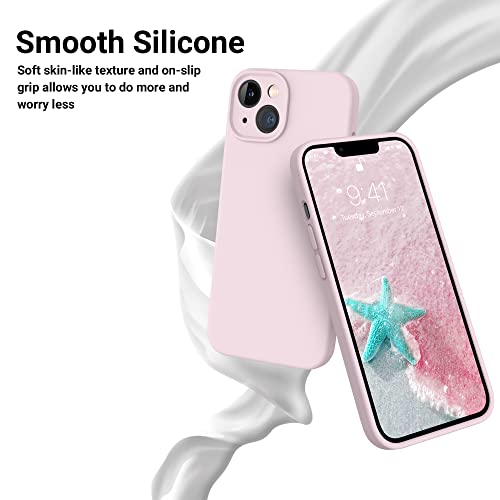 OTOFLY Designed for iPhone 13 Case, Silicone Shockproof [Full Covered Camera] Phone Case for iPhone 13 6.1 inch (Ice Pink)