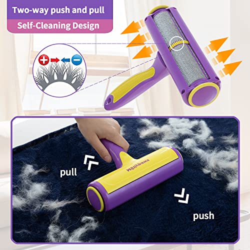 Mollypaws Pet Hair Remover for Furniture, Reusable Dog Cat Fur Removal Brush for Couch, Bedding, Non-Slip Handle Grip for Comfort Removal Experience, Upgrade Removing Tool for Cleaning