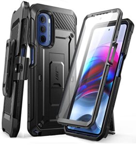 supcase unicorn beetle pro series case for moto g stylus 5g 2022 [not fit 4g version], with built-in screen protector full-body rugged belt clip & kickstand case (black)