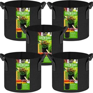 Utopia Home Plant Grow Bags 05 Gallon, Grow Bags with Handles, Nonwoven Fabric Pots,Pot for Plants & Vegetables