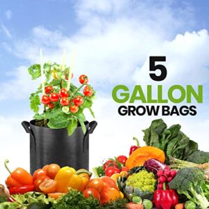 Utopia Home Plant Grow Bags 05 Gallon, Grow Bags with Handles, Nonwoven Fabric Pots,Pot for Plants & Vegetables