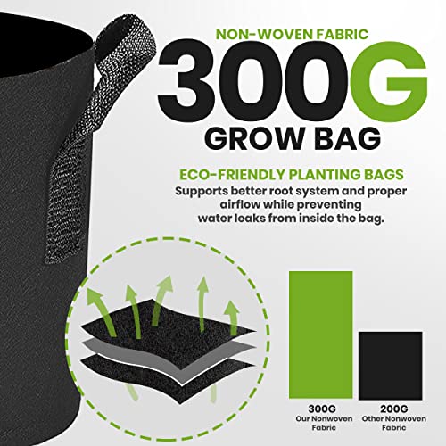 Utopia Home Plant Grow Bags 05 Gallon, Grow Bags with Handles, Nonwoven Fabric Pots,Pot for Plants & Vegetables