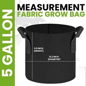 Utopia Home Plant Grow Bags 05 Gallon, Grow Bags with Handles, Nonwoven Fabric Pots,Pot for Plants & Vegetables